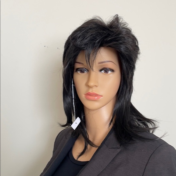 Accessories | Black Wig Natural Shaggy Layers Puff 8s Pure Black Abba ...